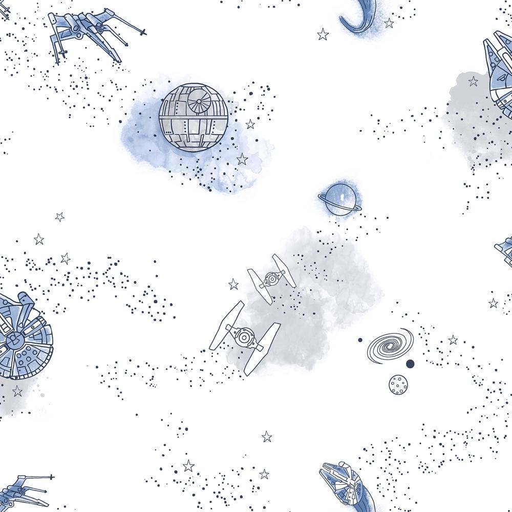 RoomMates STAR WARS Good Night Galaxy Peel and Stick Wallpaper ...