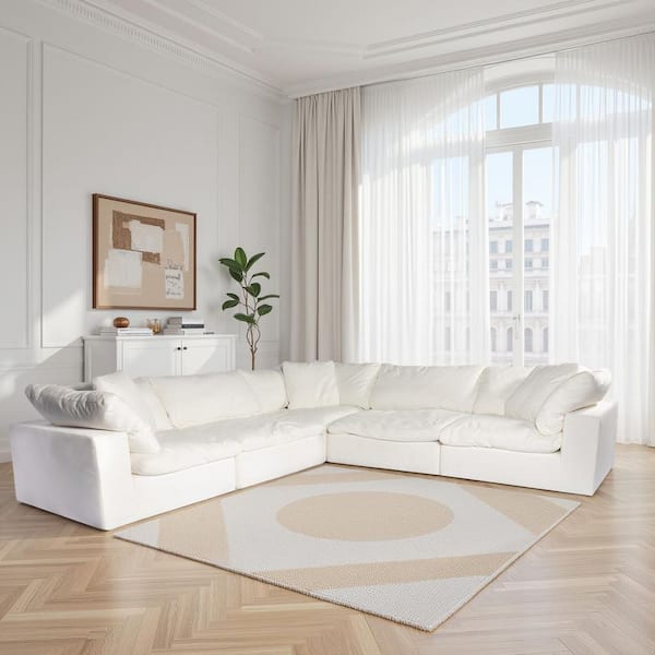 NADAAL STUDIOS Rigel 133.5 in. Polyester LiveSmart Stain Resistant ...