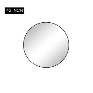 42 in. W x 42 in. H Round Metal Framed Wall Bathroom Vanity Mirror in ...
