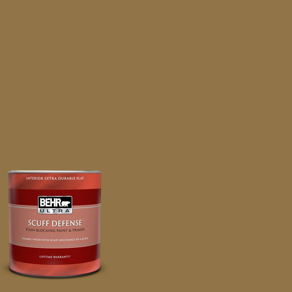 BEHR ULTRA 1 qt. #350D-7 Cattail Brown Extra Durable Flat Interior ...
