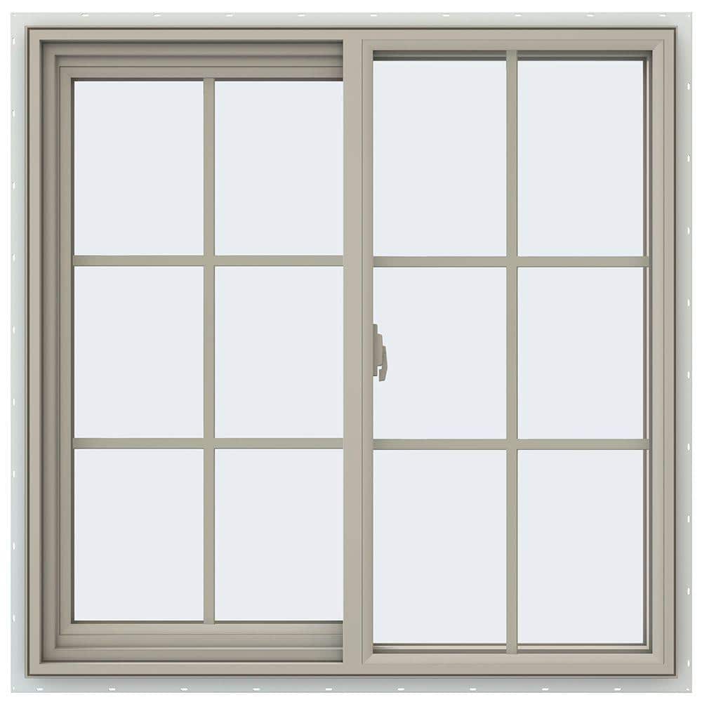 JELD-WEN 35.5 in. x 35.5 in. V-2500 Series Desert Sand Vinyl Left ...