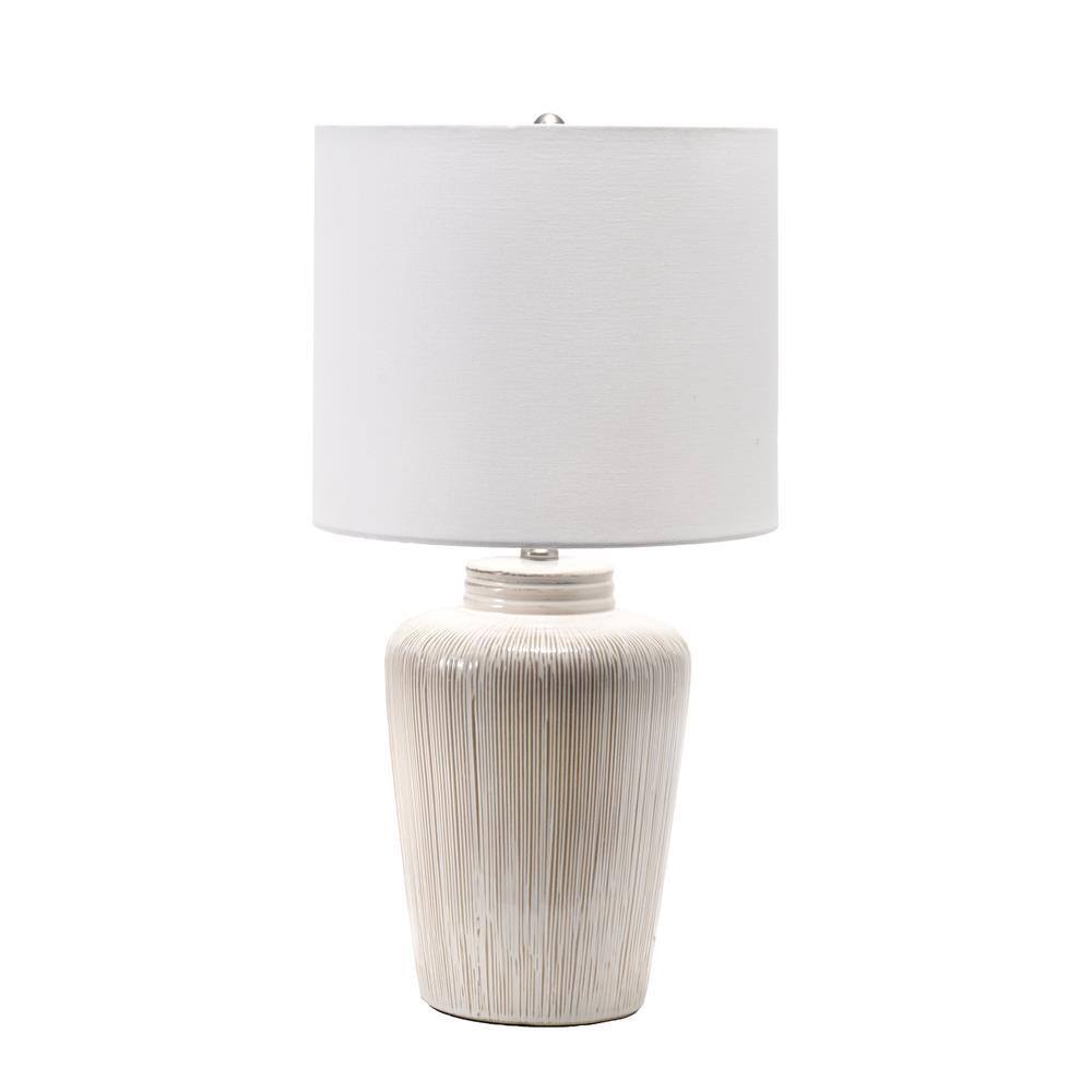nuLOOM Duffy 26 in. Beige Ceramic Contemporary Table Lamp with Shade ...