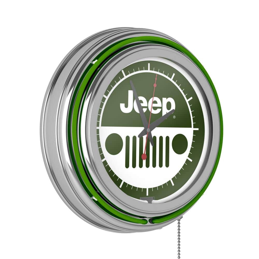 Jeep Green Grille 2 Lighted Analog Neon Clock JEEP8GREGRL2-HD - The ...