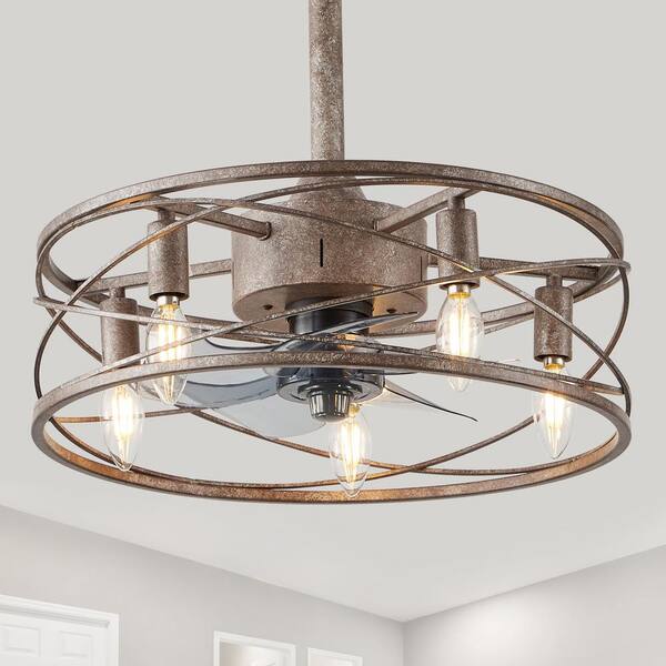 Oaks Aura Mcclure 18 in. Indoor Nickel Modern Industrial Ceiling Fan ...