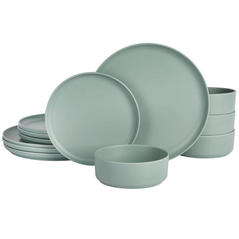 Gibson Home Canyon Crest 12-PieceStackable Melamine Dinnerware Set in ...
