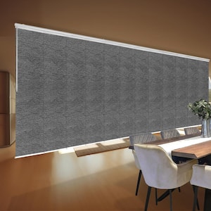 EMOH Nobel Gray 140 in. - 260 in. W x 94 in. L Adjustable 12-Panel ...