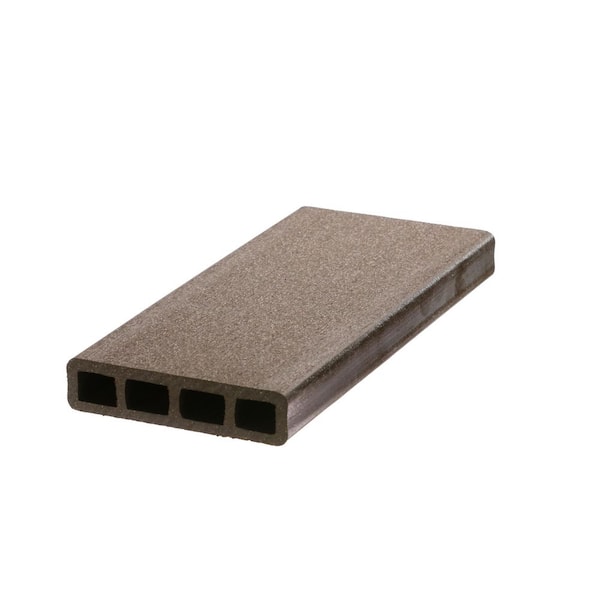 DuxxBak I.Dekk HD 1 in. x 6 in. x 20 ft. Walnut Solid Edge Composite ...