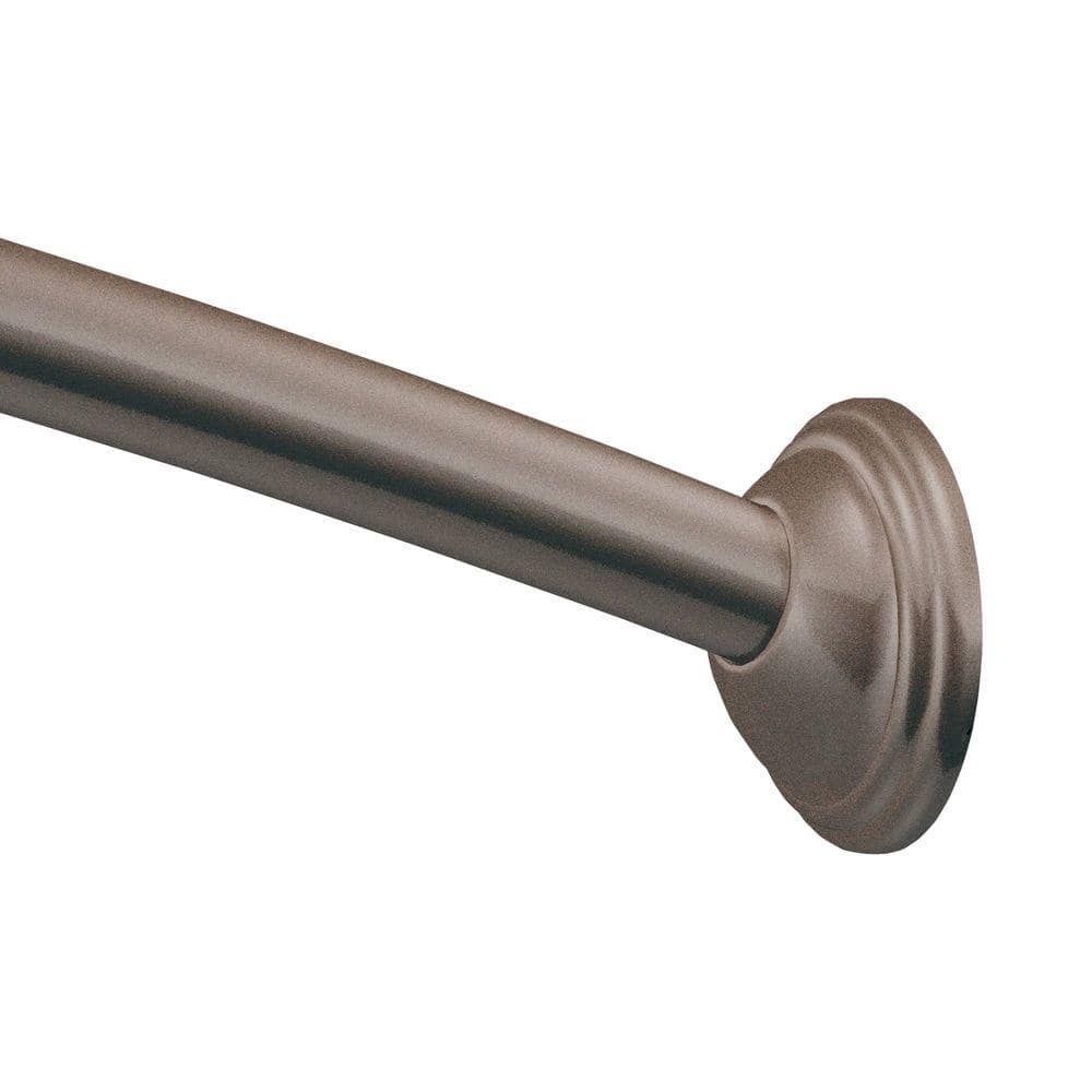 MOEN 60 in. Decorative Curved Shower Rod in Old World Bronze CSR2155OWB ...