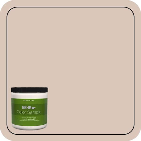BEHR PREMIUM PLUS 8 oz. #MQ3-38 Suede Beige Semi-Gloss Interior ...