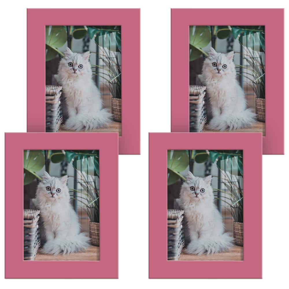 Wexford Home Modern 3.5 in. x 5 in. Hot Pink Picture Frame (Set of 4 ...