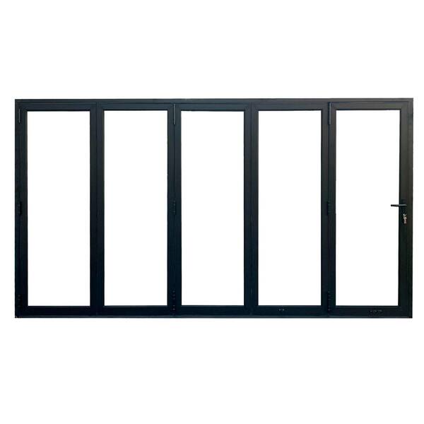 Reviews for TEZA DOORS Teza 90 Series 144 in. x 96 in. Matte Black ...