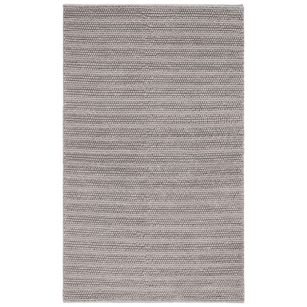 SAFAVIEH Natura 8 ft. x 10 ft. Gray Basket Striped Area Rug NAT280F-8 ...