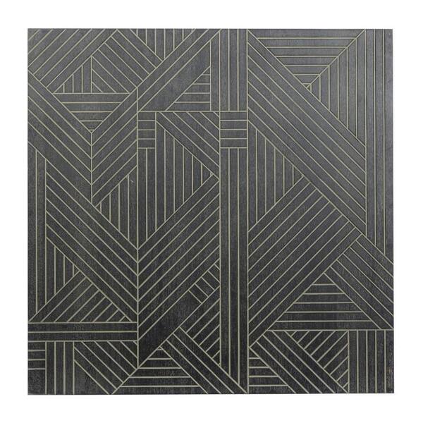 Litton Lane Wood Black Linear Geometric Wall Decor 042211 - The Home Depot
