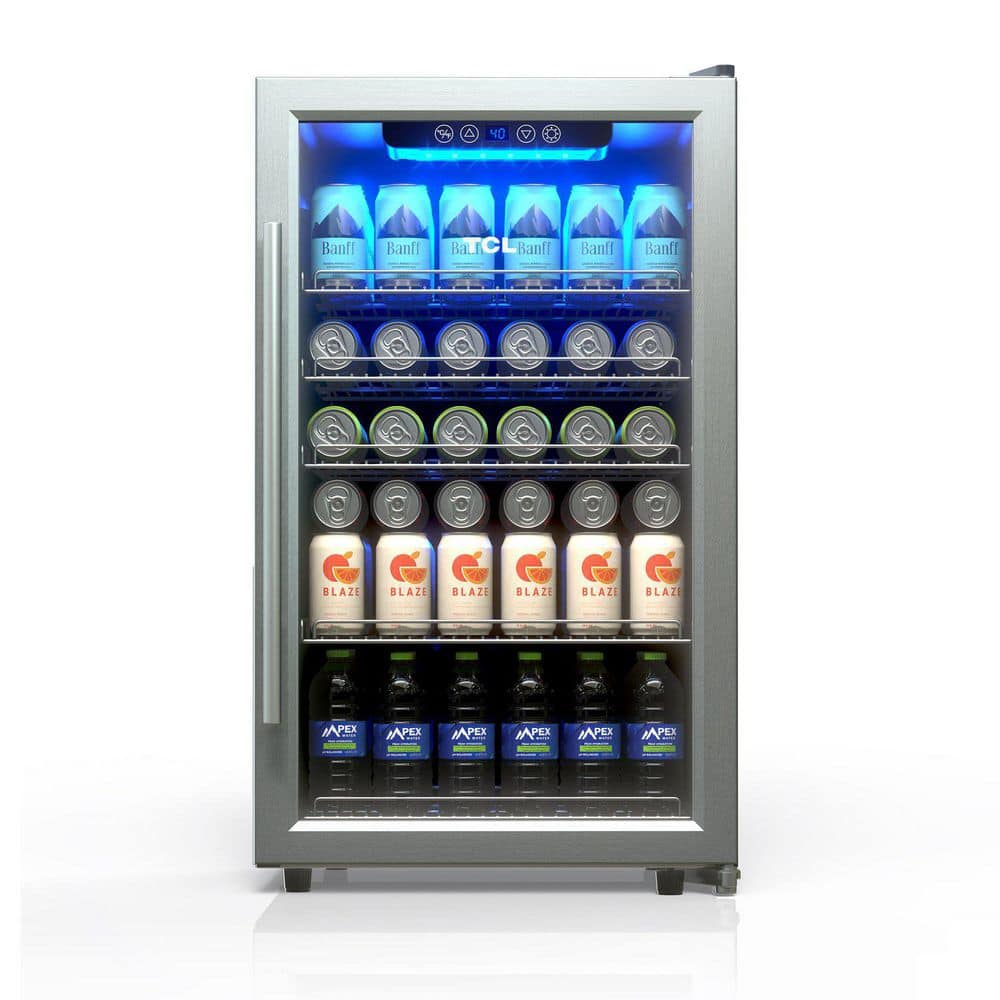 TCL 19.49 in. Single Zone 132 Cans Stainless Beverage Cooler TRV132FAS ...