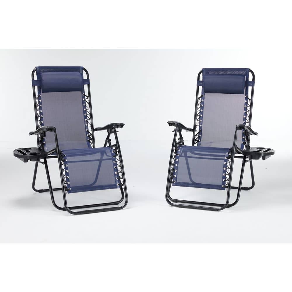 Bestier Lounge Chairs, Metal Frame Zero Cravity Outdoor Folding ...
