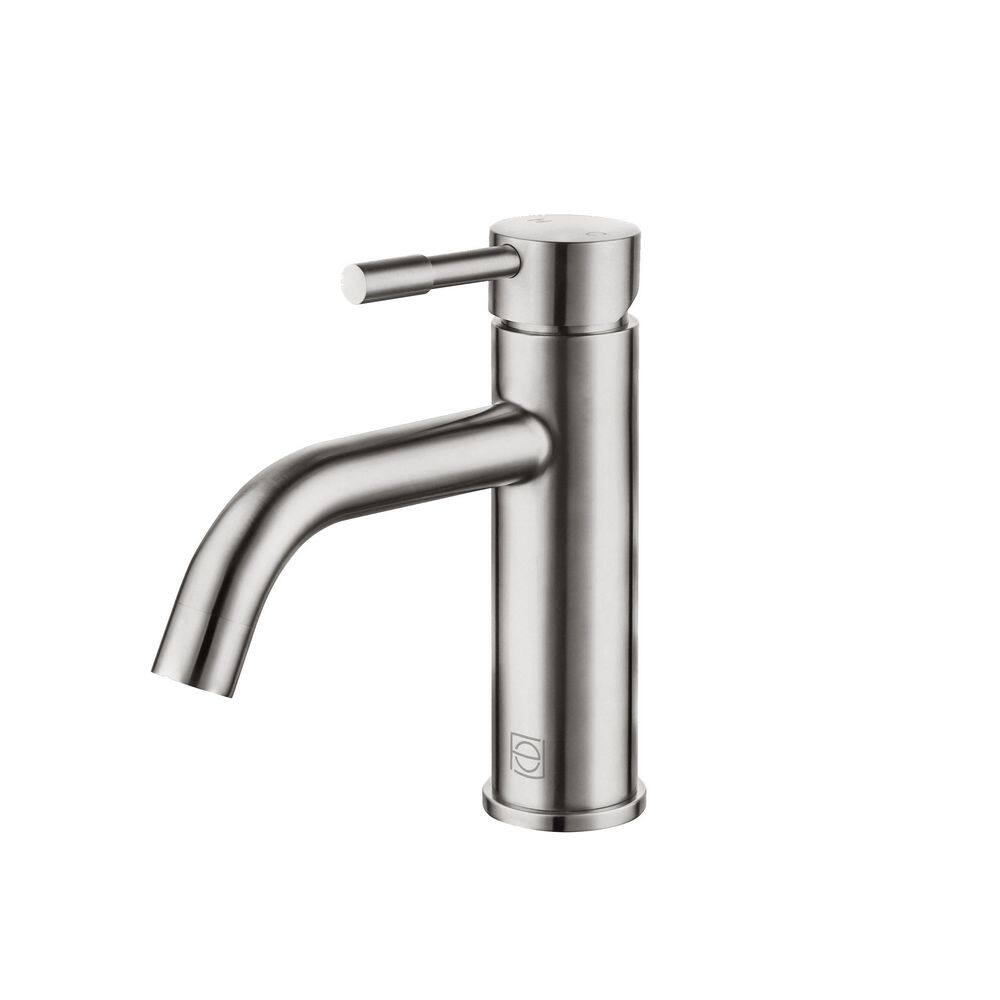 Timeless Home Single Hole Single Handle Bathroom Faucet in Brushed ...