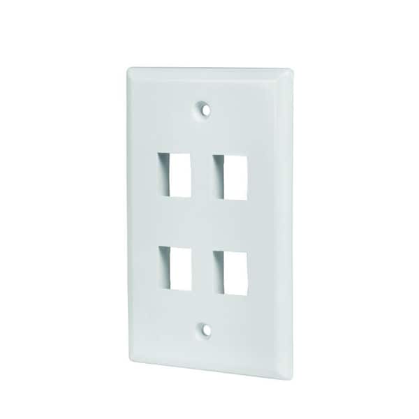 CE TECH White 4-Gang Wall Plate 5004-WH-5 - The Home Depot