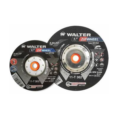 WALTER SURFACE TECHNOLOGIES Zip Wheel 6 in. x 5/8-11 in. Arbor x 3/64 ...