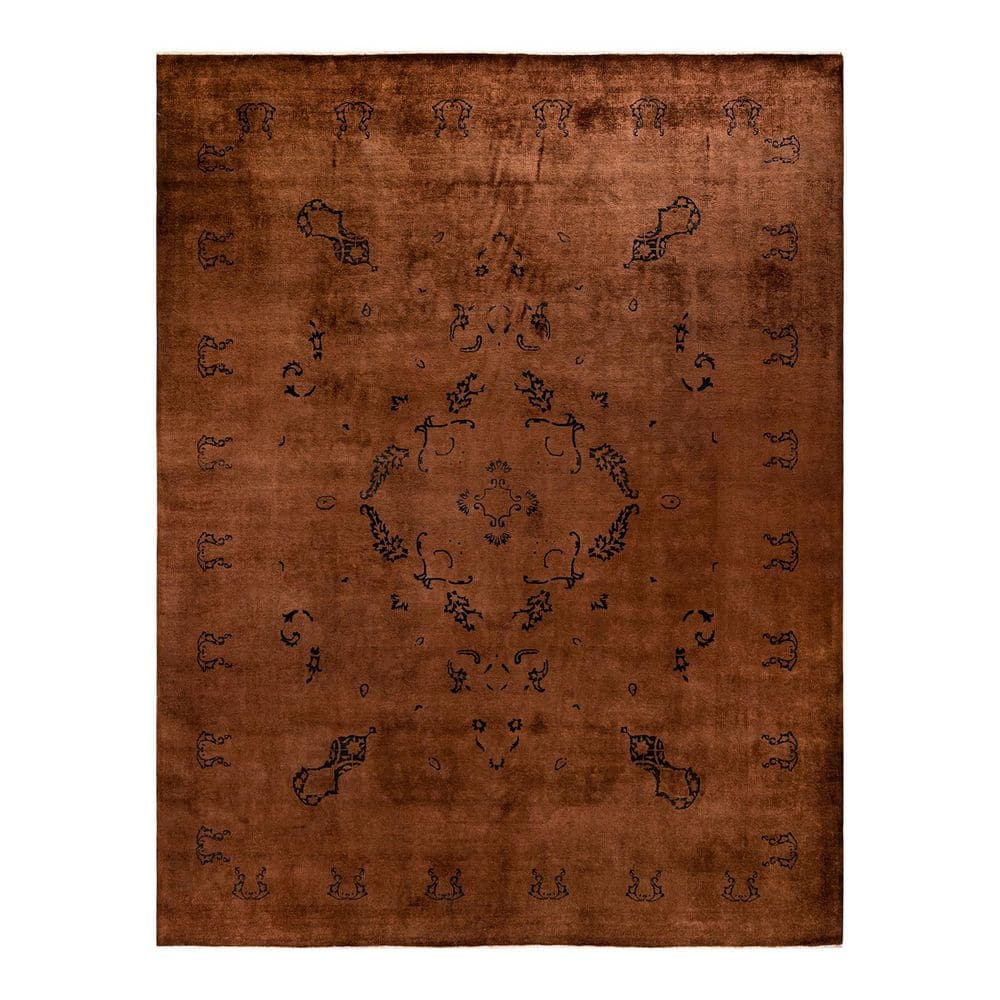Chloe & Olivia Home Overdyed Brown 9 ft. x 12 ft. Solid Wool Indoor ...