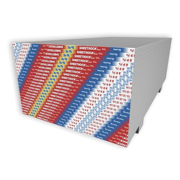 USG Sheetrock Brand 5/8 in. x 4 ft. x 8 ft. Firecode X Drywall – BrickSeek