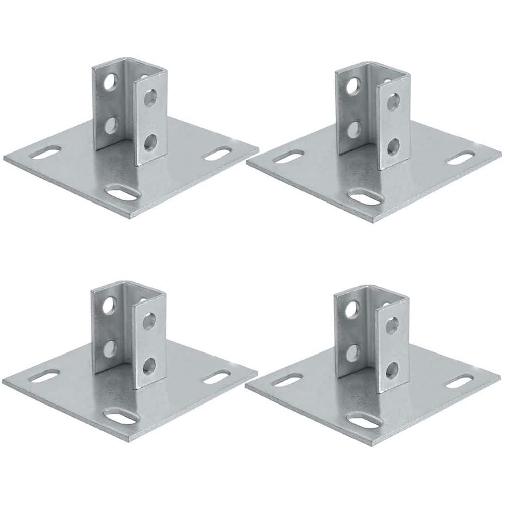 KIWDZFU Galvanized Steel 6 in. x 6 in. 4 Holes Square Mount for 1-5/8 ...