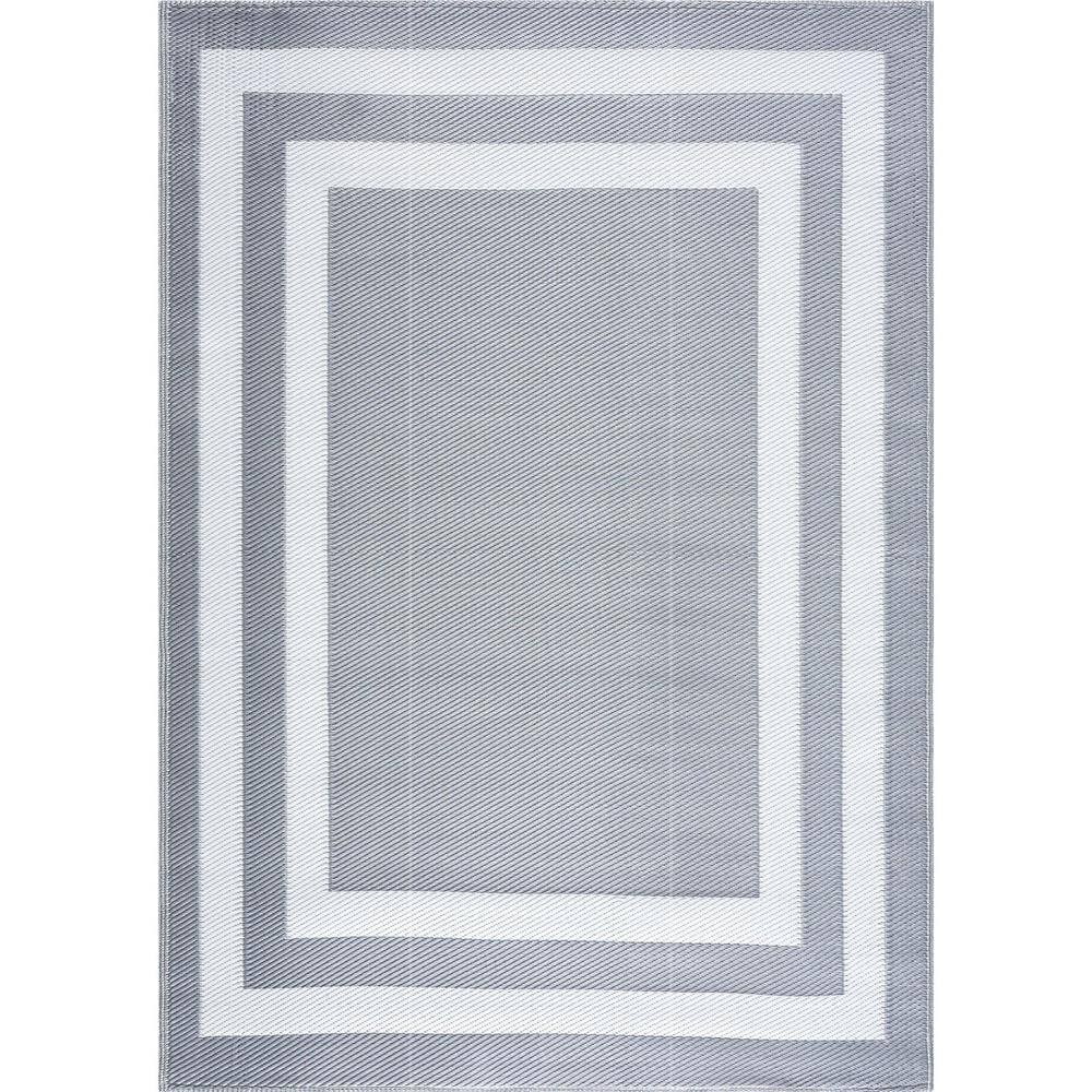 PLAYA RUG Paris Gray and White 9 ft. x 12 ft. Folded Reversible ...