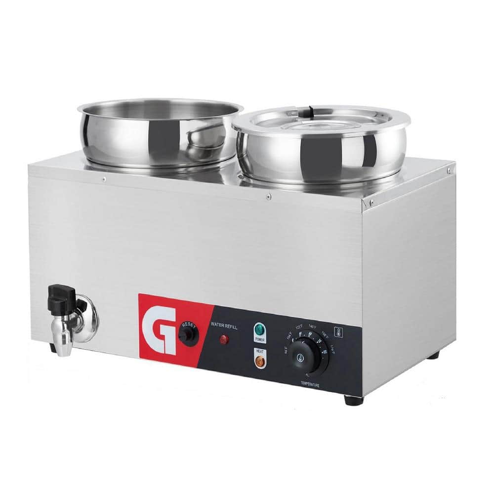 Garvee 14.8 Qt./14 l 2-Crock Commercial Soup Warmer Buffet Server, Soup ...