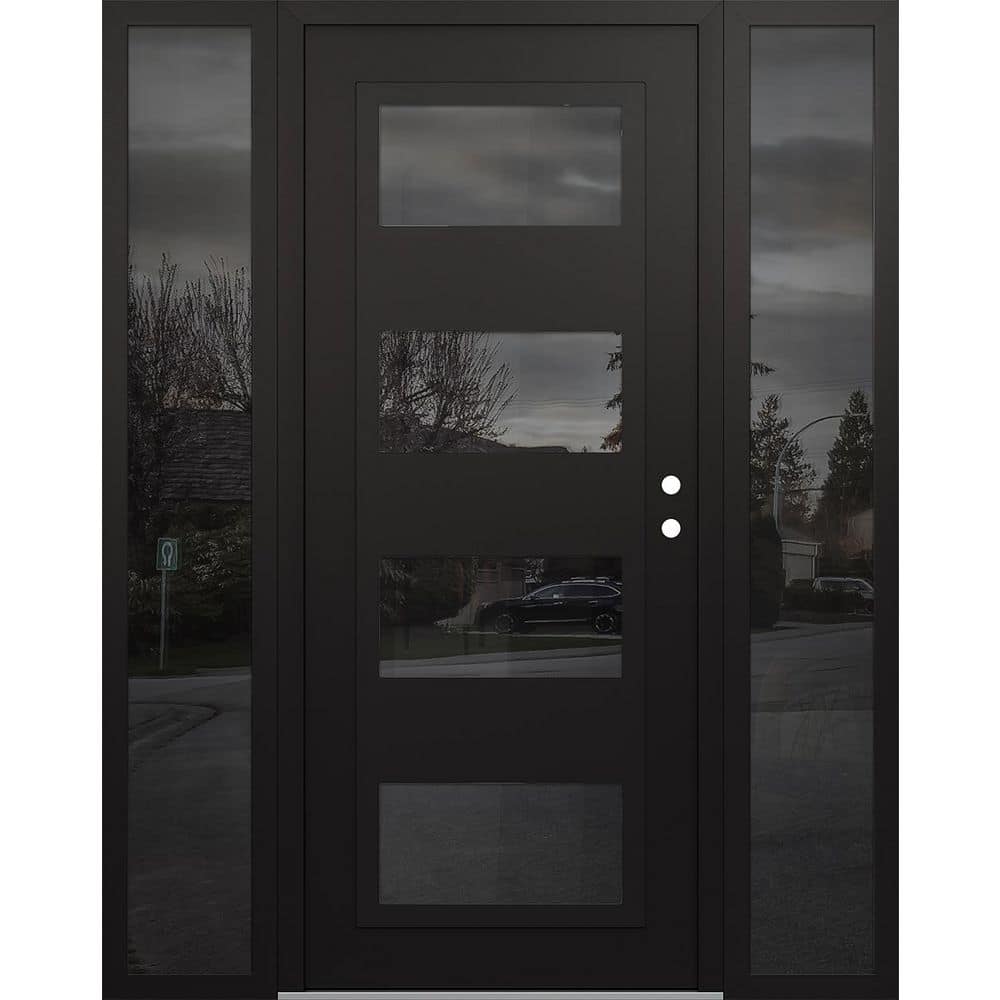 Tessari Doors C2 64 in. x 80 in. Black P Left-Hand/Inswing Mirrored ...