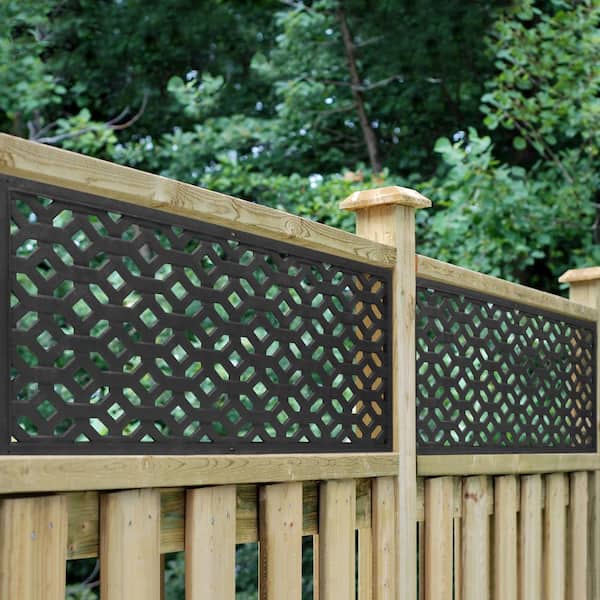 Lattice Panels Privacy Screen DISTINCT 24 In. X 48 In. Dorset Black