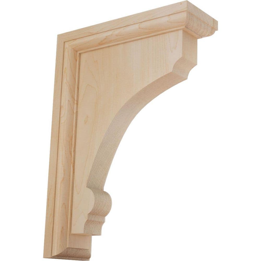 Ekena Millwork 2-1/2 in. x 10 in. x 7 in. Maple Large Thompson Bracket ...