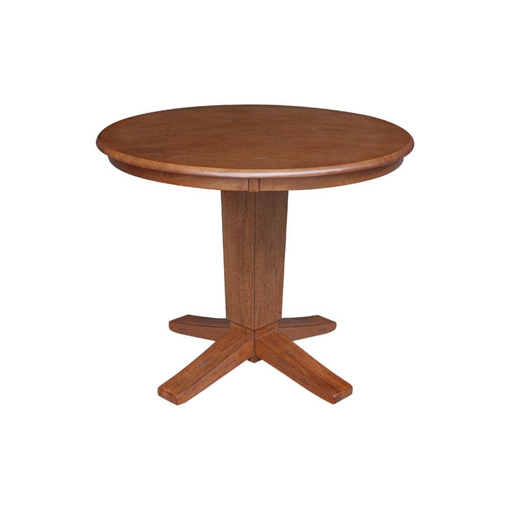 International Concepts Aria Distressed Oak Solid Wood 36 in. Round ...