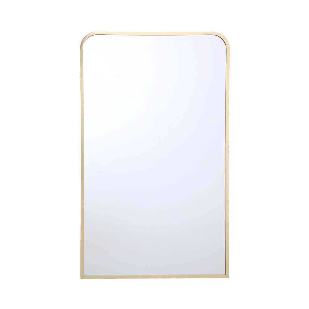 18 in. x 30 in. Modern Home Gold Metal Accent Mirror JF1153MA-GLD1830 ...