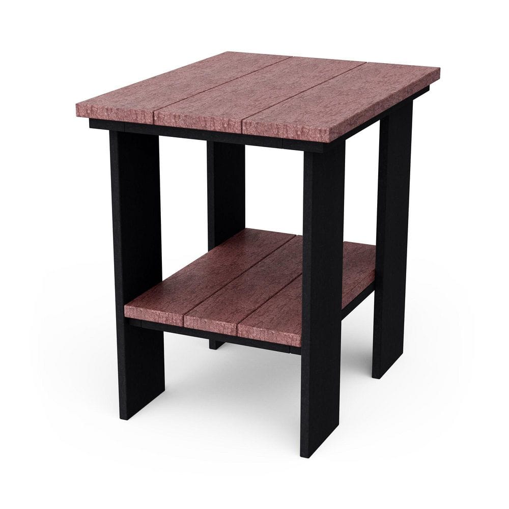 Wildridge Contemporary Cherrywood and Black HDPE Plastic Outdoor Side ...