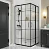 ES-DIY 36 in. W. x 36 in. D x 72 in. H Sliding Frameless Corner Shower Enclosure in Matte Black ...