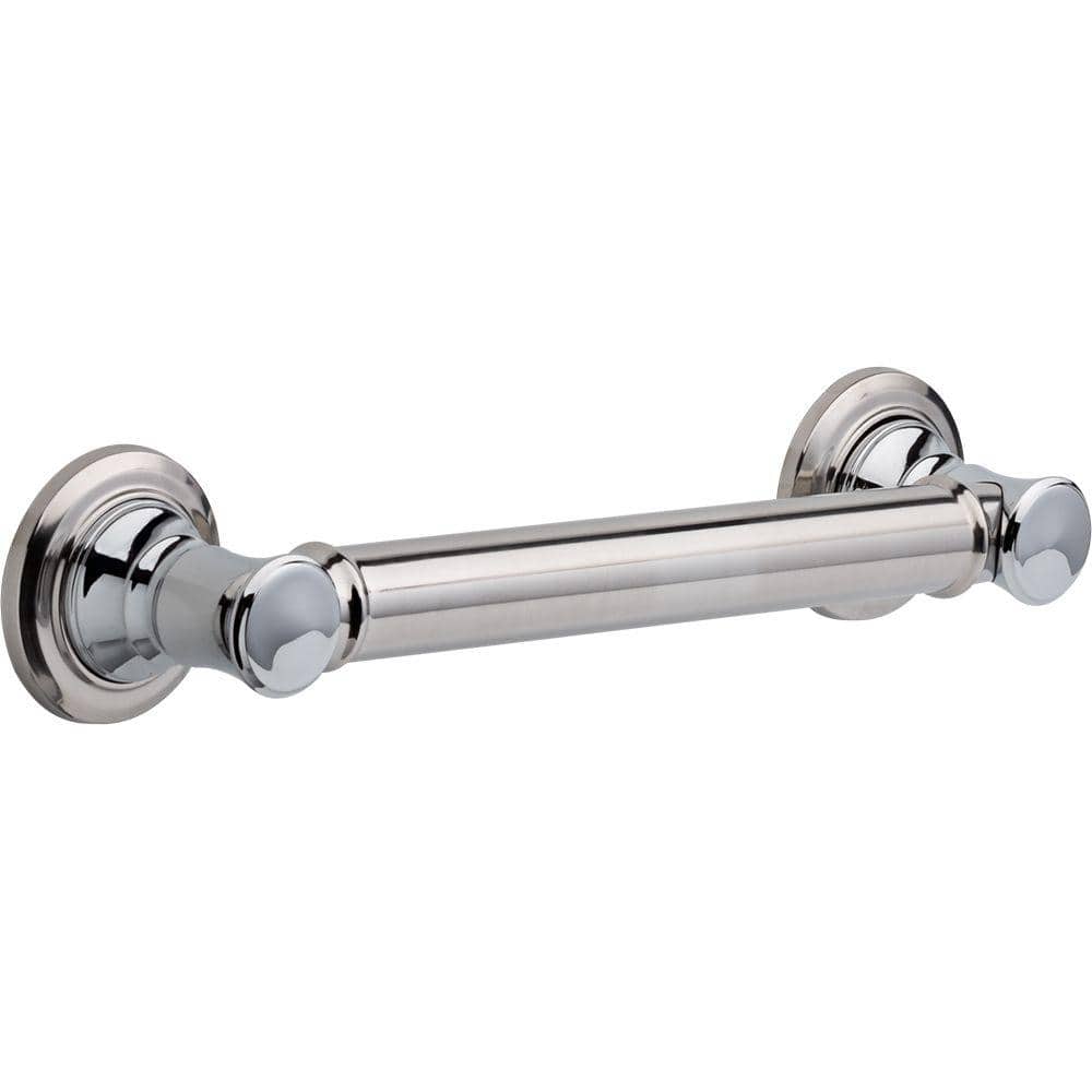 Delta Traditional Decorative ADA 12 in. x 1.25 in. Grab Bar in Polished ...