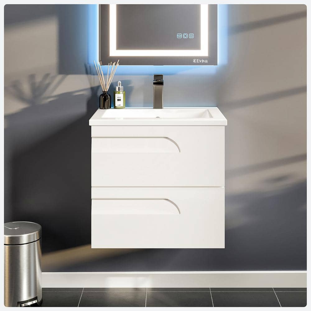 Reviews for Eviva Joyous 24 in. W x 18 in. D x 22.5 in. H Floating Bath ...