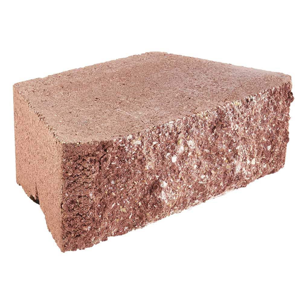 Pavestone RockWall Small 4 in. H x 11.75 in. W x 6.75 in. D Red ...