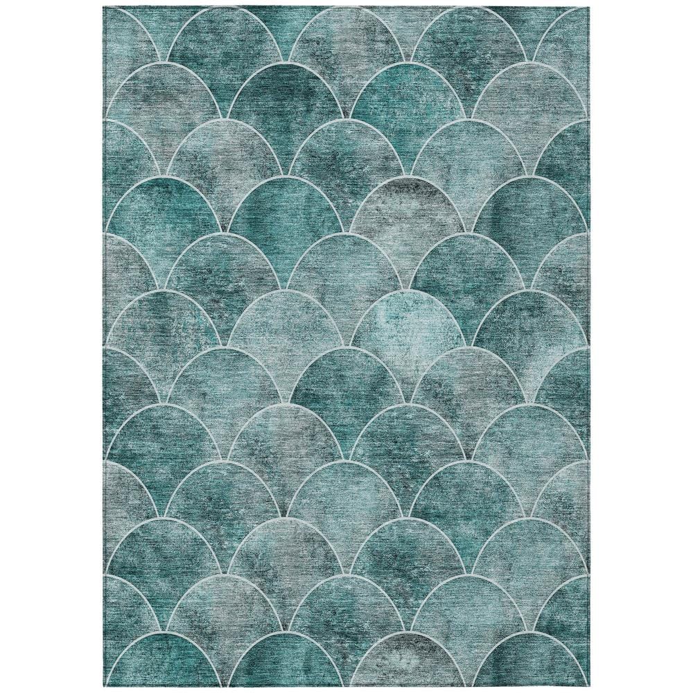 Addison Rugs Chantille ACN594 Teal 8 ft. x 10 ft. Machine Washable ...