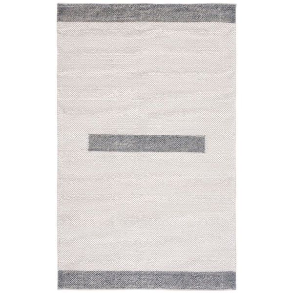 SAFAVIEH Natura 8 ft. x 10 ft. Ivory/Gray Geometric Border Area Rug ...