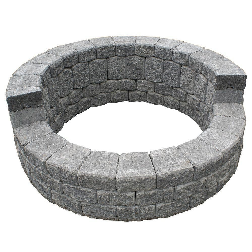 Mutual Materials 58 in. x 20 in. Concrete StackStone High Back Fire Pit ...