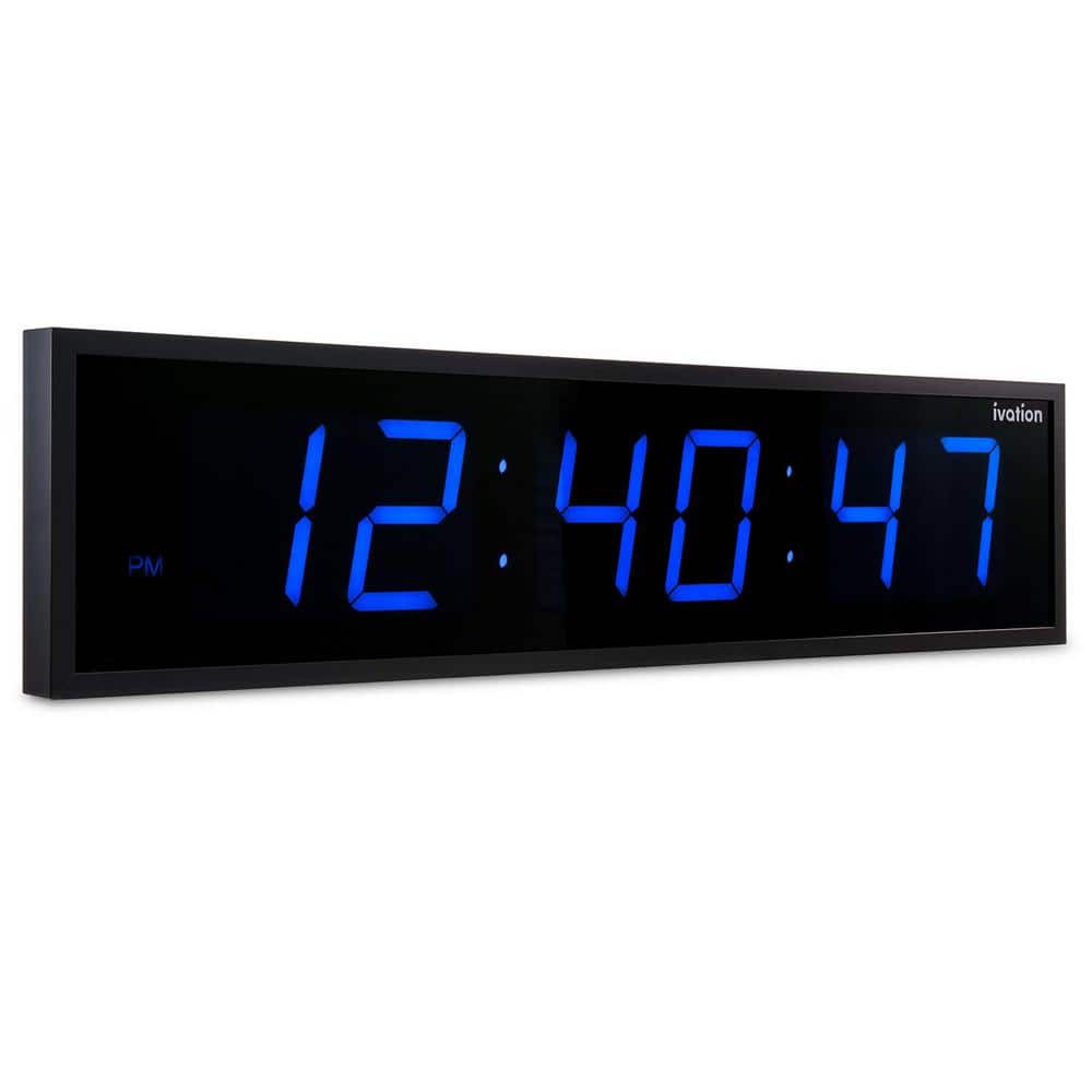 Ivation 24 in. Large Digital Wall Clock, LED Digital Clock with Remote ...
