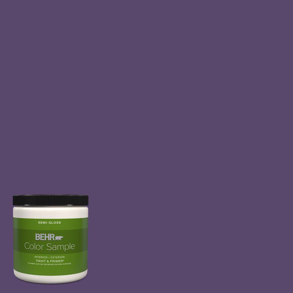 BEHR PREMIUM PLUS 8 oz. #P570-7 Proper Purple Semi-Gloss Interior ...