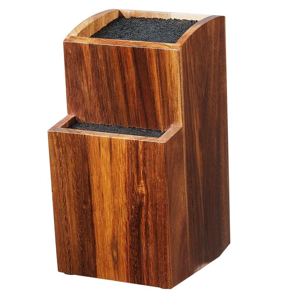 SVOPES Universal Knife Holder 2-Knife Storage Stand Wood Knife Block ...