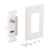 Commercial Electric 1-Gang White HDMI and Coaxial Plastic Wall Plate ...
