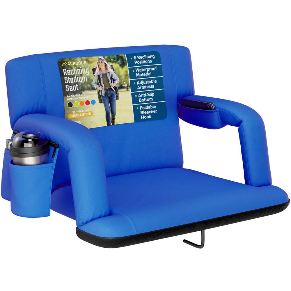 ALPCOUR Reclining Stadium Seat - Wide Bleacher Chair w/Back Support ...