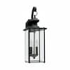 Generation Lighting Jamestown 2-Light Black Outdoor 20.25 in. Wall Lantern Sconce with Dimmable ...