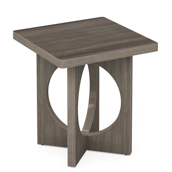 BYBLIGHT Kerlin 19.68 in. Gray Square MDF End Table Side Table with X ...