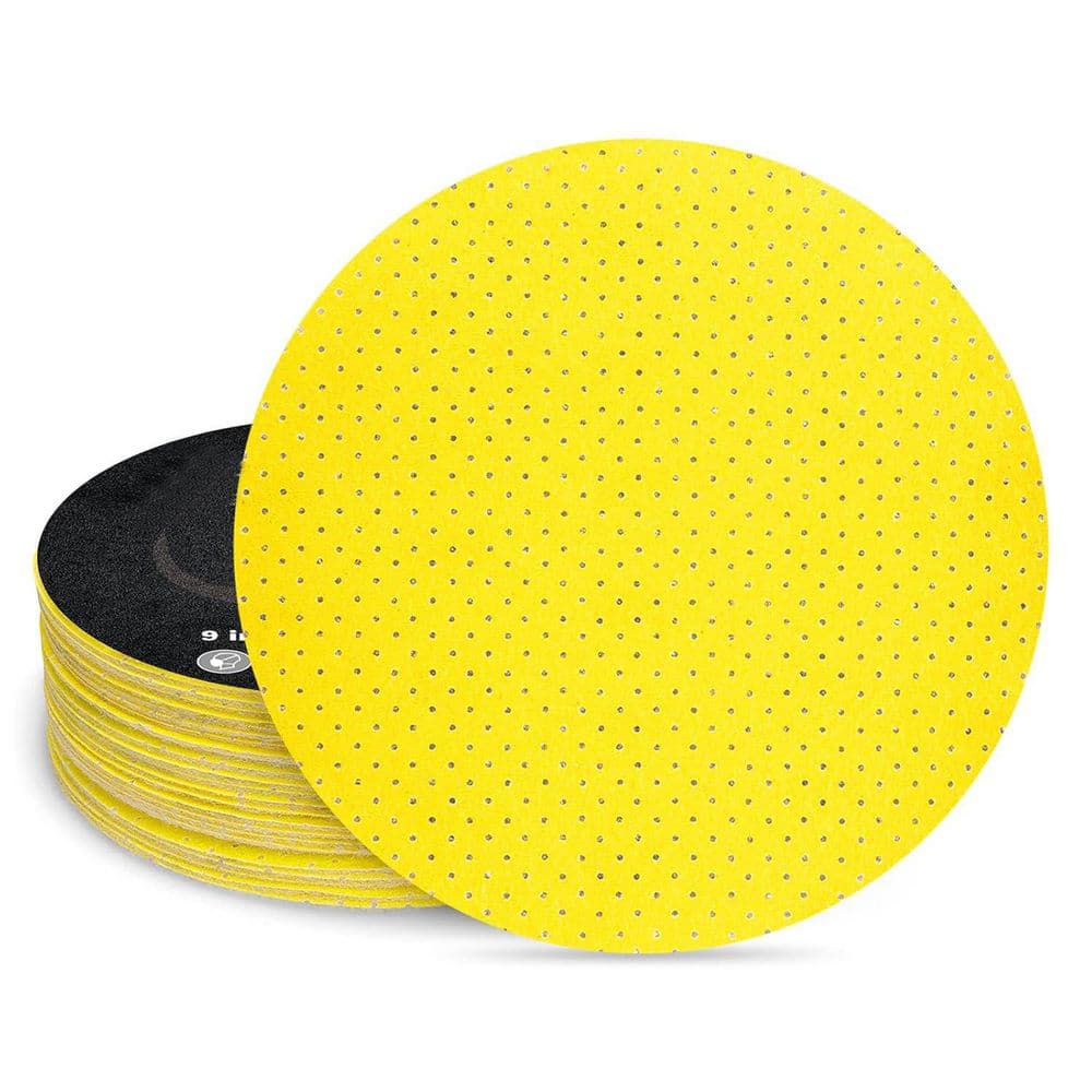 KIWDZFU 9 in. Aluminum Oxide Drywall Sanding Discs with Perforated ...