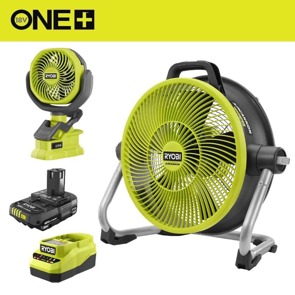 RYOBI ONE+ 18V 14 in. Hybrid Air Cannon Kit with 2.0 Ah Battery and ...