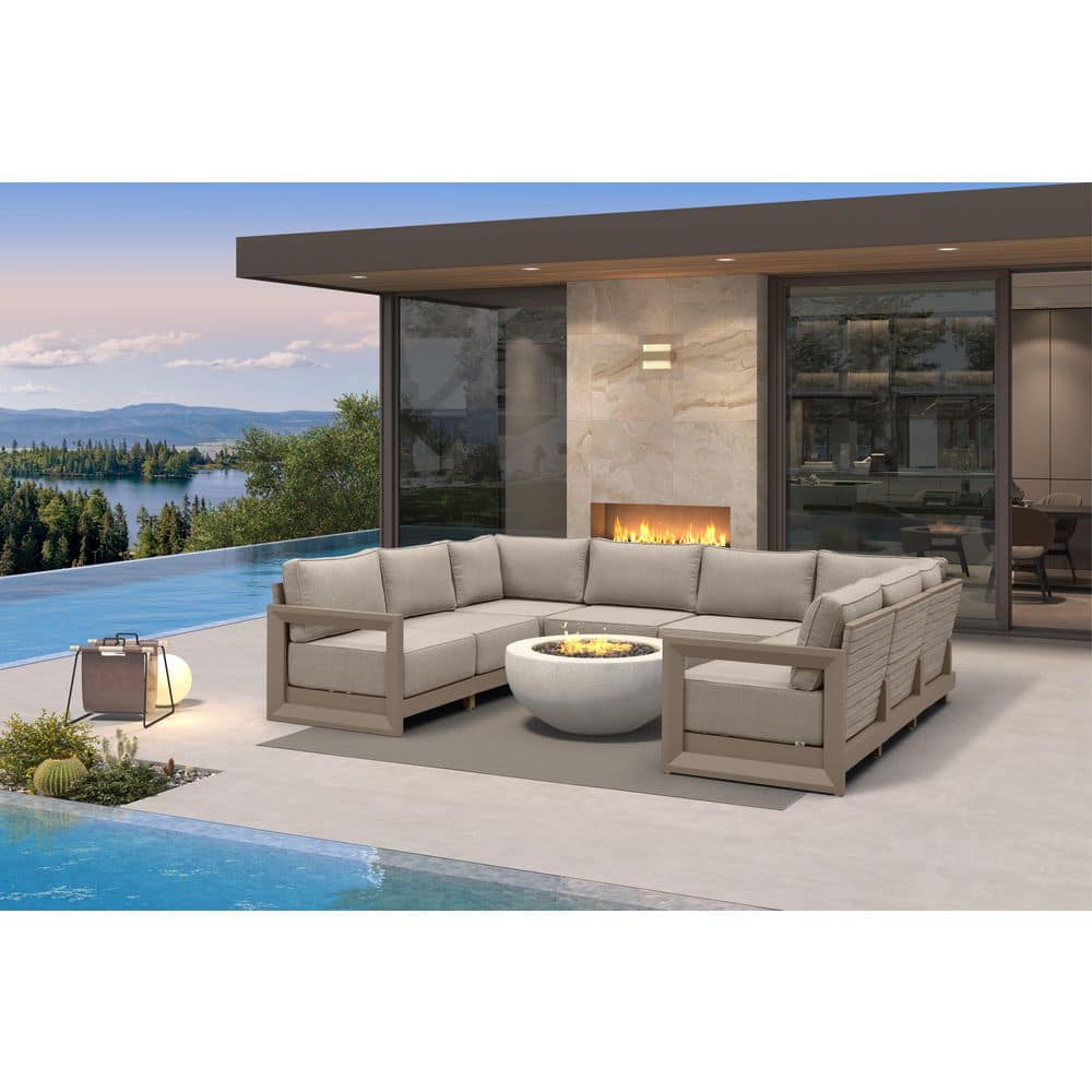 PURPLE LEAF 8-Pieces Patio Conversation Sets All Weather Aluminum ...